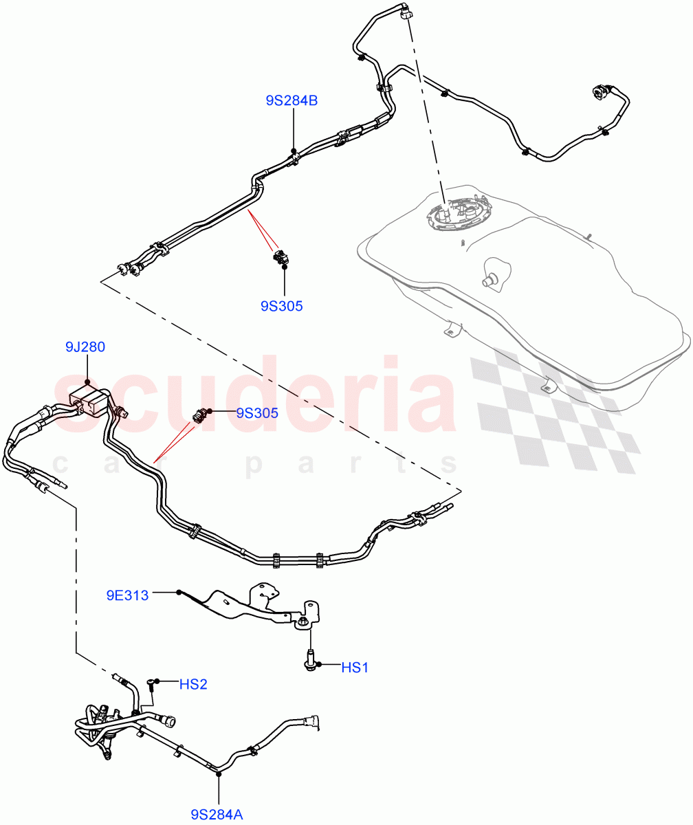 Fuel Lines (1.5L AJ20P3 Petrol High PHEV, Halewood (UK)) ((V ...