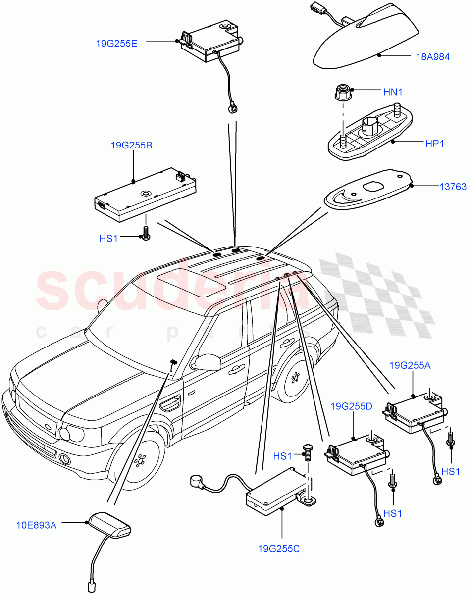 Aerial ((V) FROMAA000001) parts for Land Rover Range Rover Sport (2010 ...